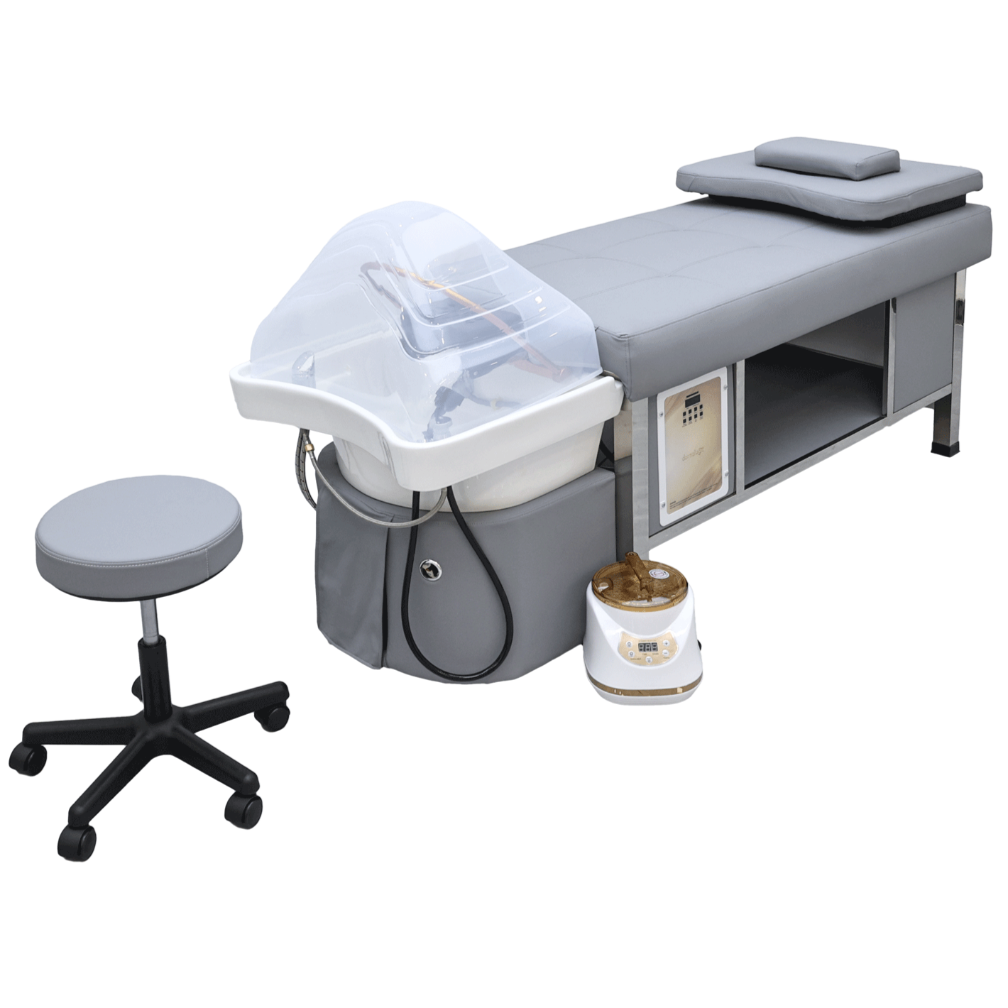 Simi Head Spa Bed with rolling stool – Beauty Ace Salon Furniture